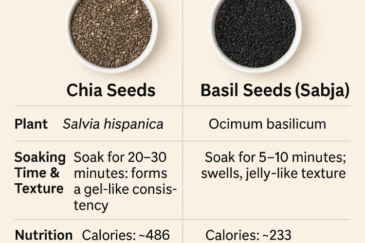 Chia Seeds vs Basil Seeds (Sabja): What’s the Difference and Which One ...